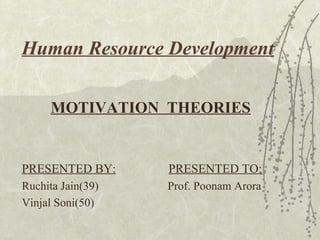 Motivation theories HR | PPT