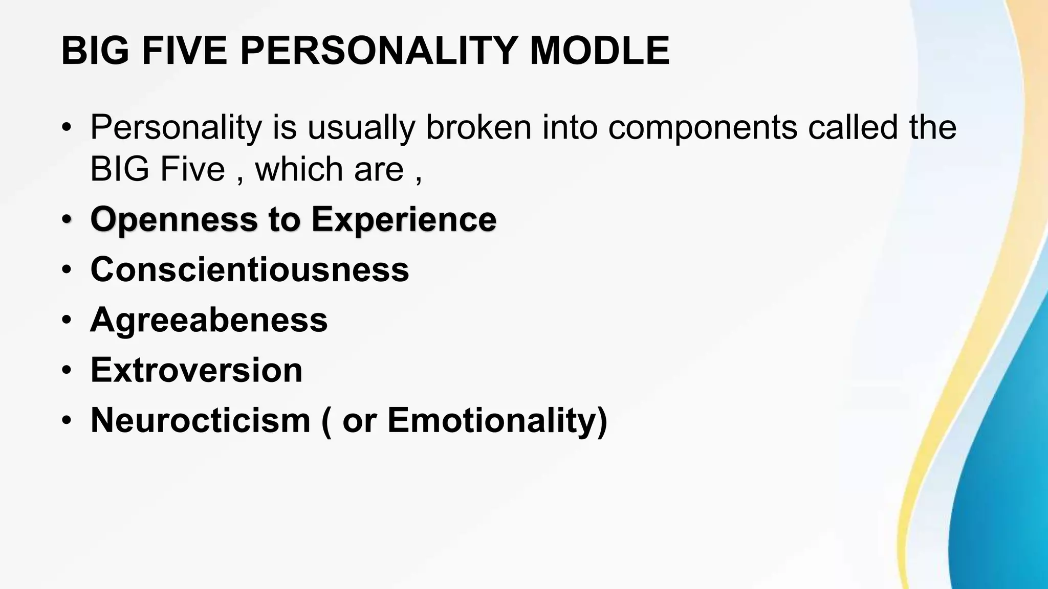 Big Five Personality models | PPTX