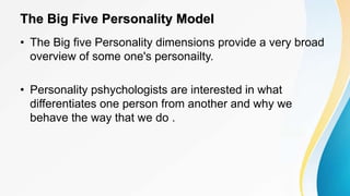 Big Five Personality models | PPTX