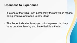 Big Five Personality models | PPTX