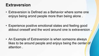 Big Five Personality models | PPTX