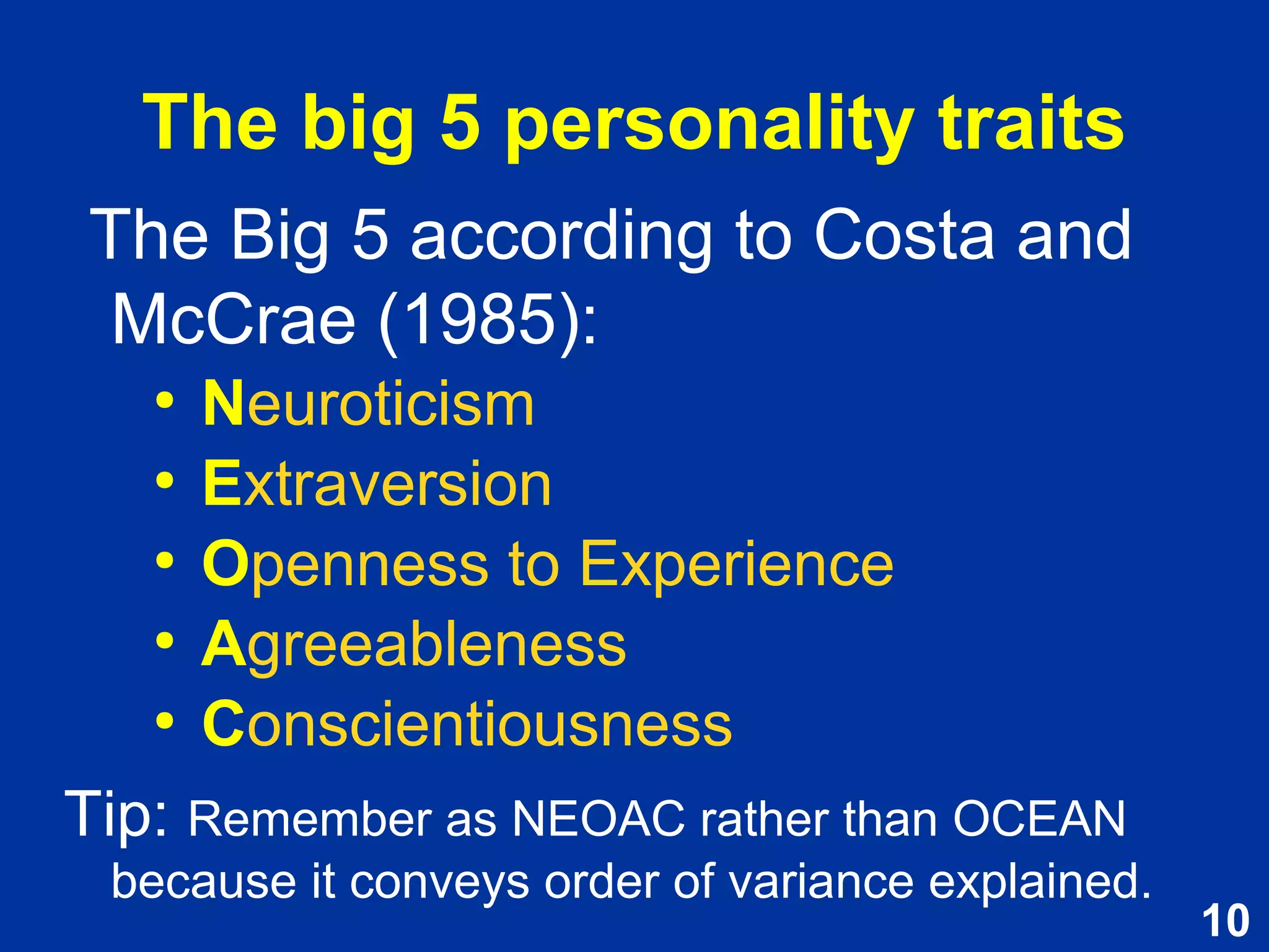 Personality, motivation and emotion | ODP