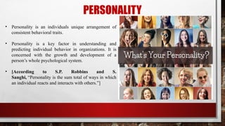 PERSONALITY (OB-2).pptx for MBA students | PPTX