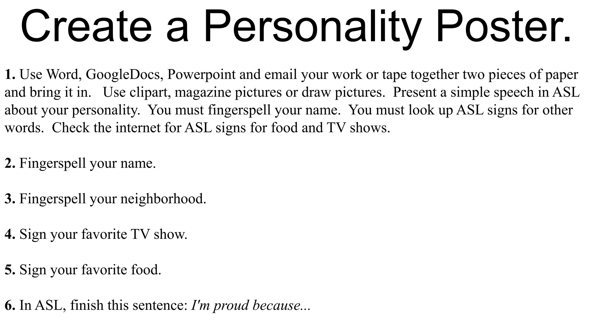 Personality Poster | PPT