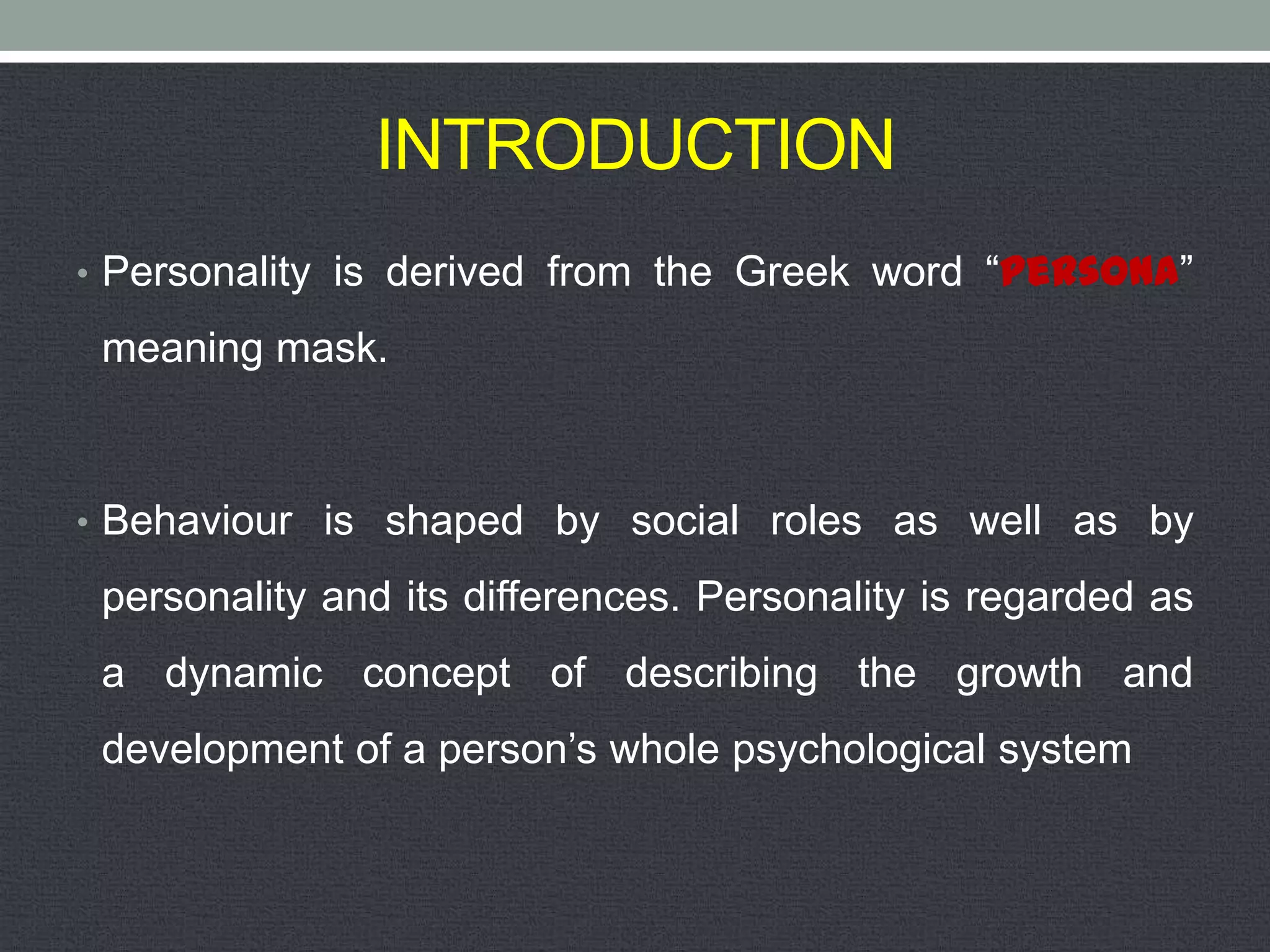 Personality and its relation to health | PPTX