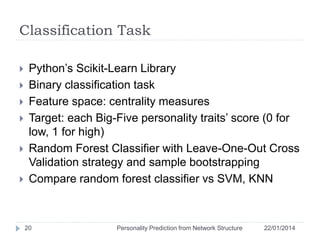 Personality prediction from network structure | PPT