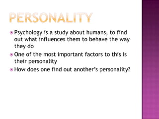 Human Personality | PPTX