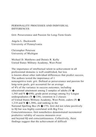 PERSONALITY PROCESSES AND INDIVIDUAL DIFFERENCESGrit Pers.docx