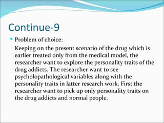 Personality profile for drug addicts and non addicts in | PPT