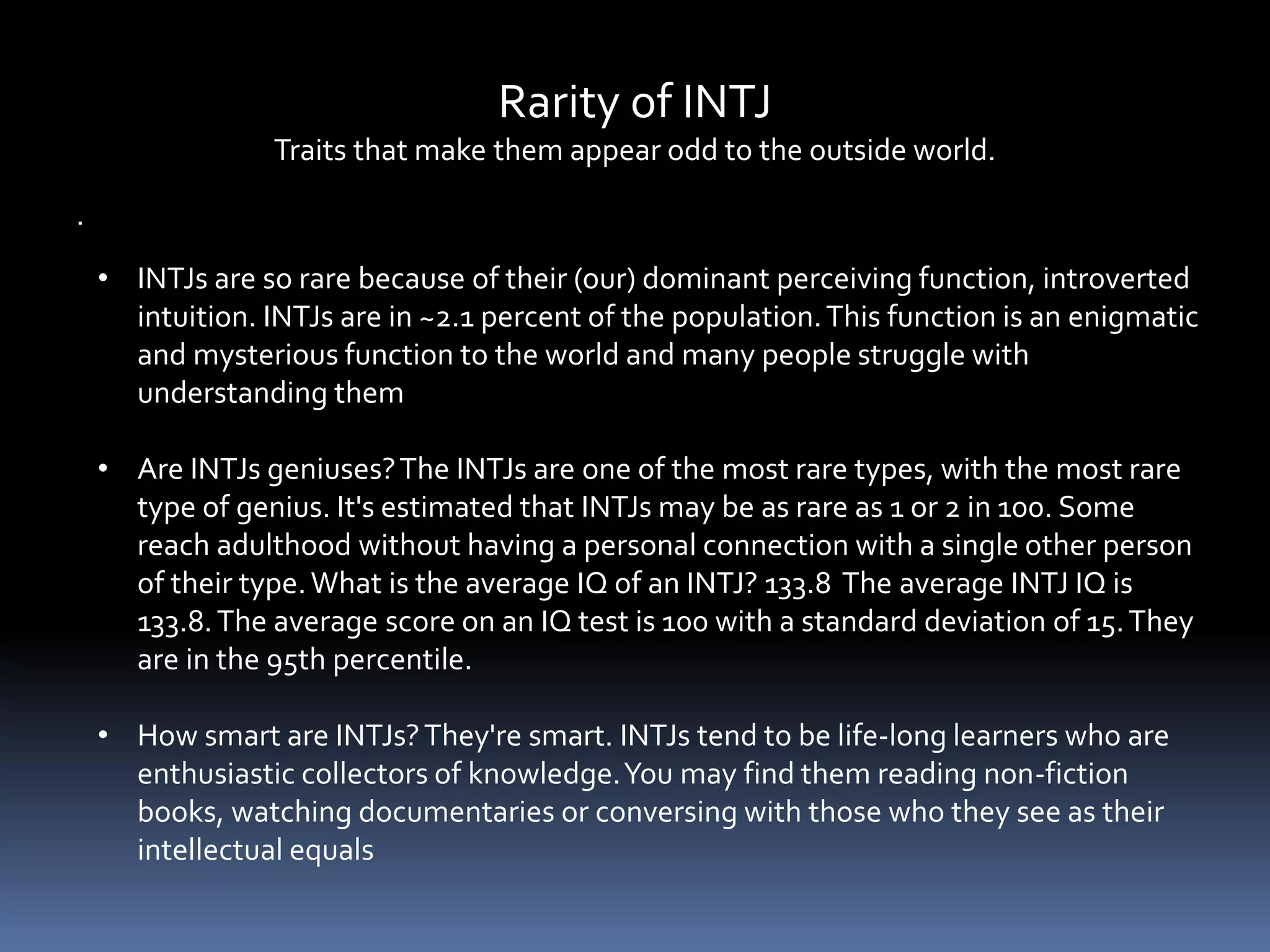 Personality Profiling Briggs Myers INTJ | PPT