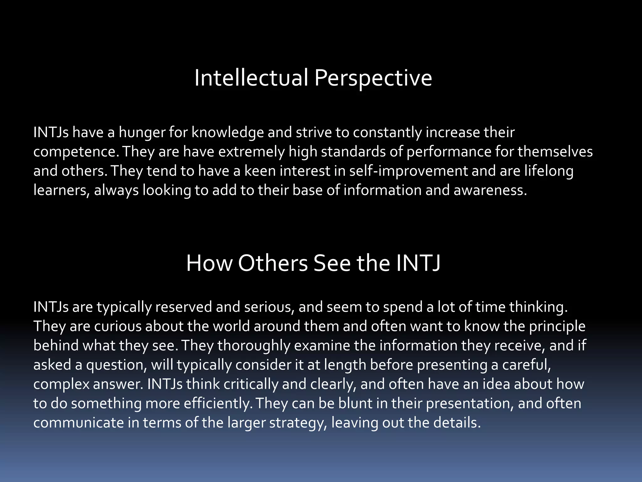 Personality Profiling Briggs Myers INTJ | PPT