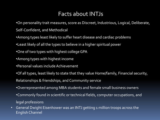 Personality Profiling Briggs Myers INTJ | PPT