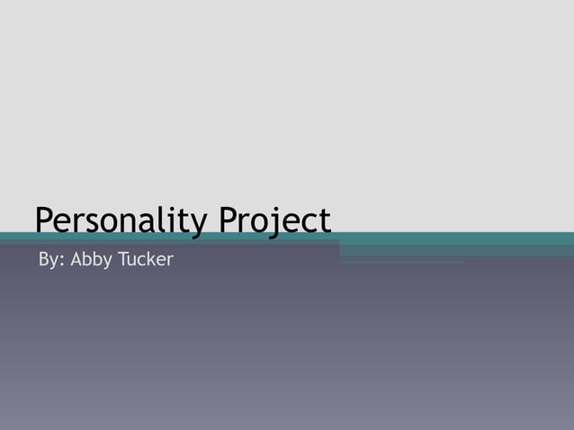 Personality Project | PPT
