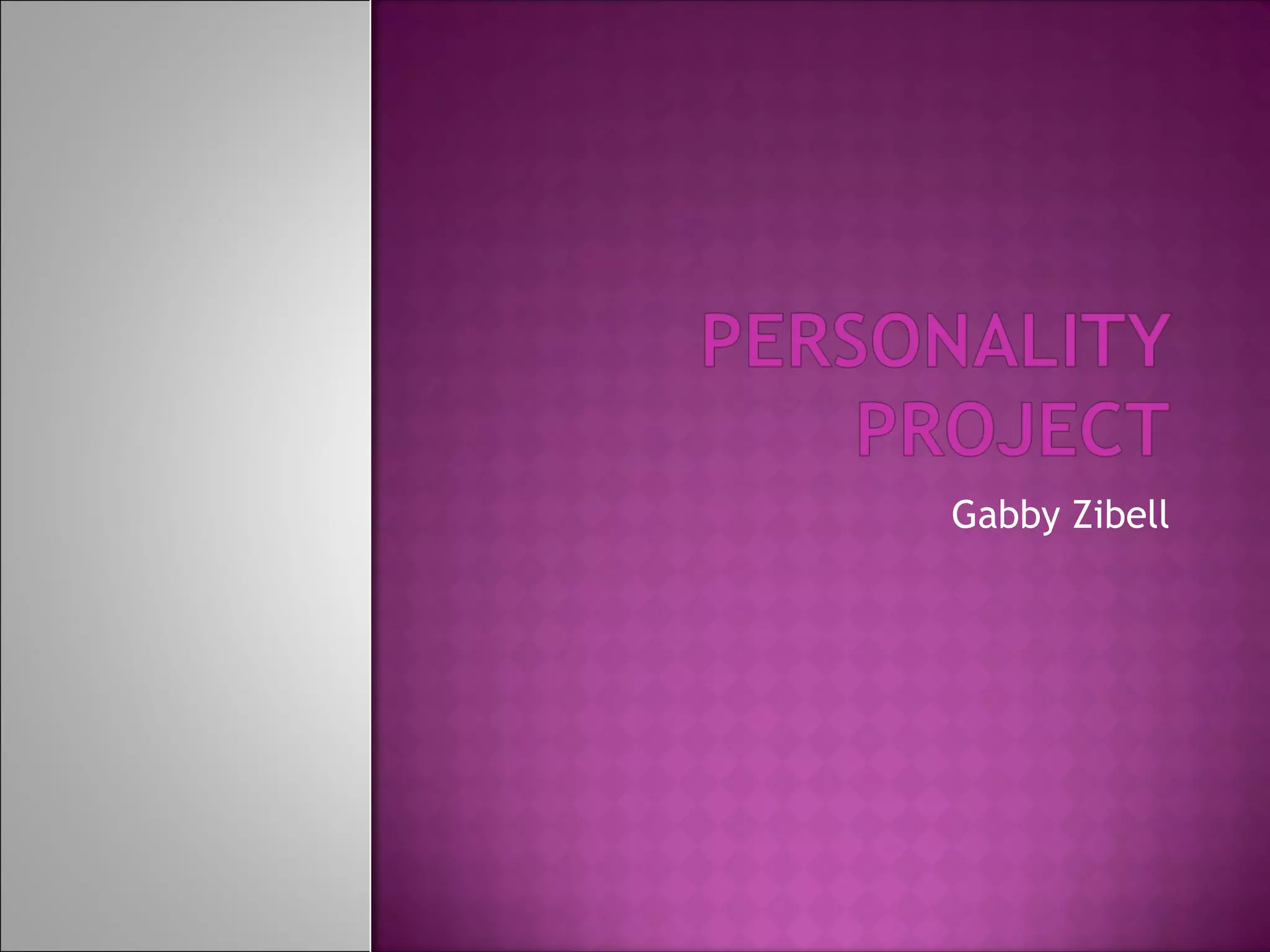 Personality project | PPT
