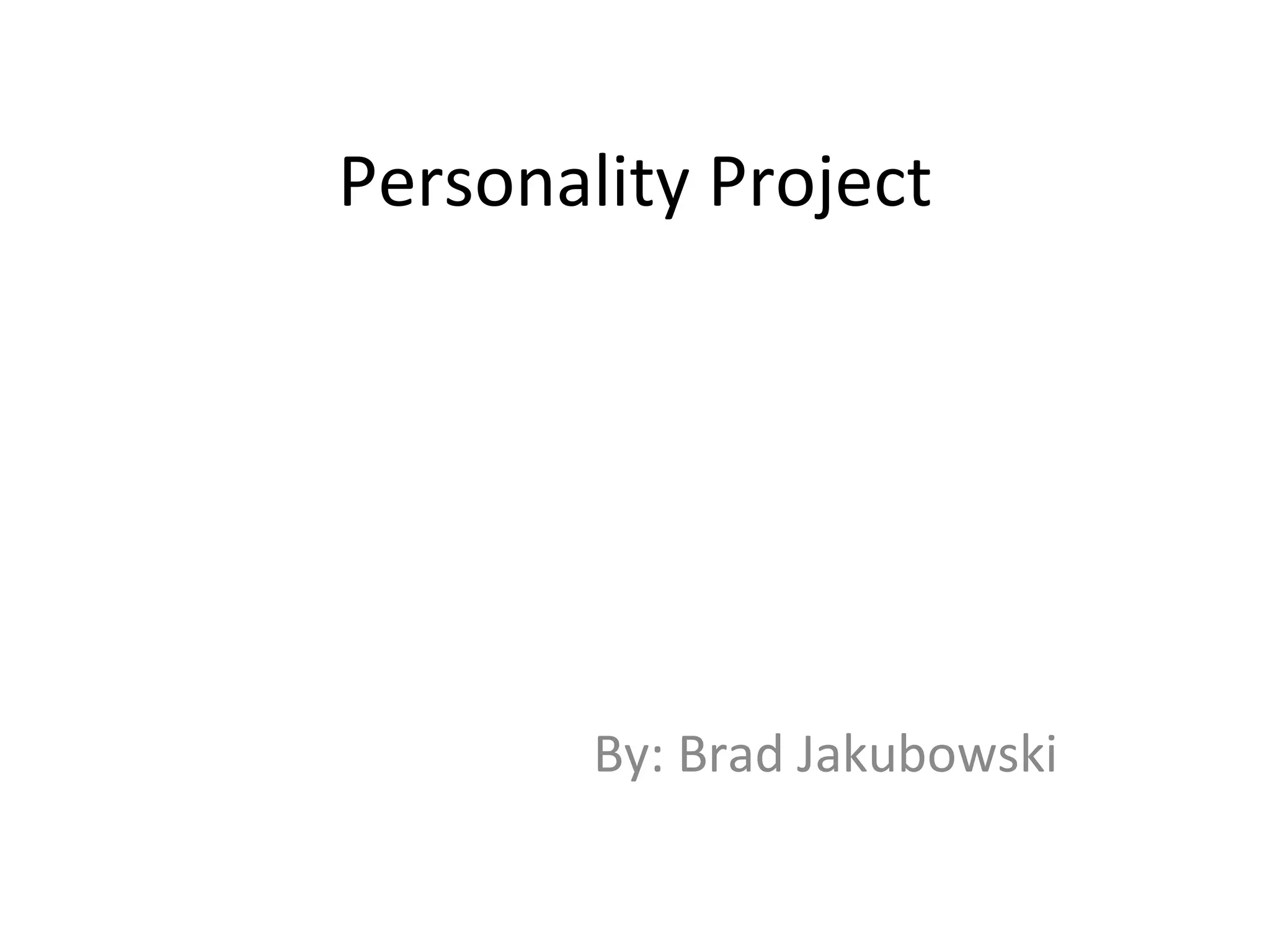 Personality project | PPT