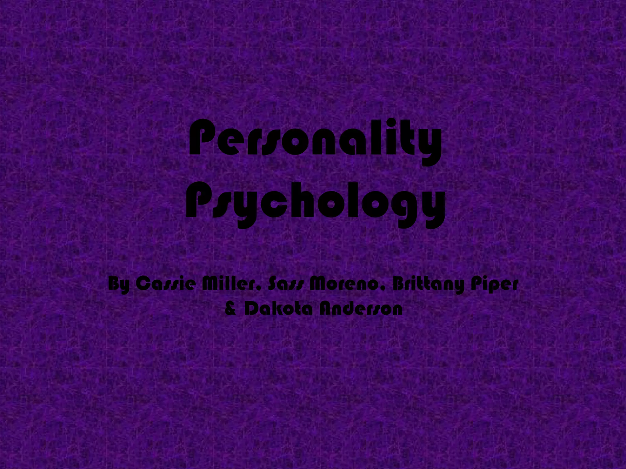 Personality psychology | PPT