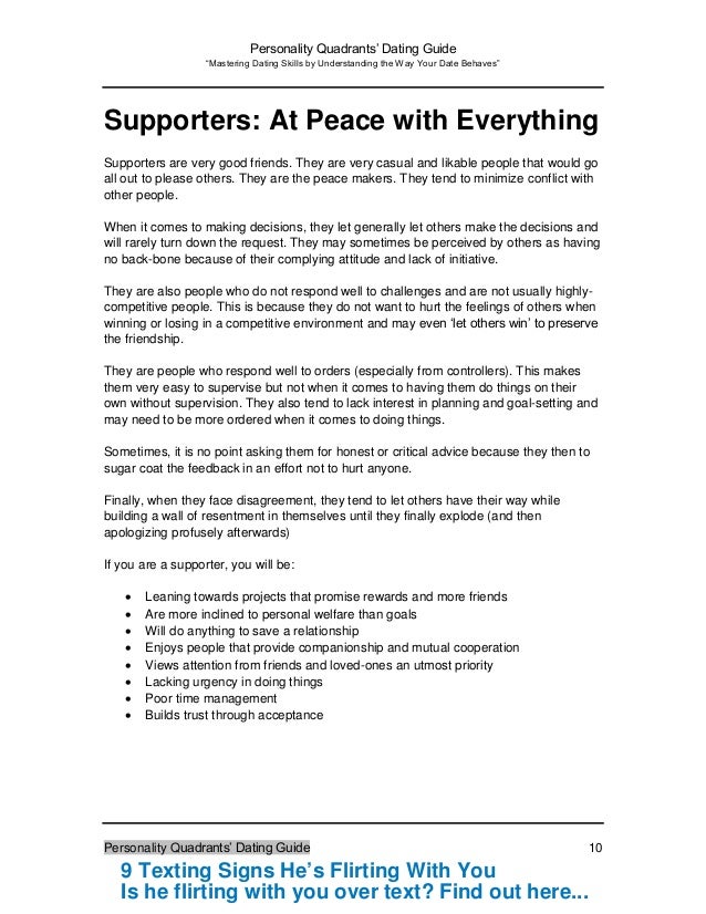 Personality Quadrants Dating Guide | PDF