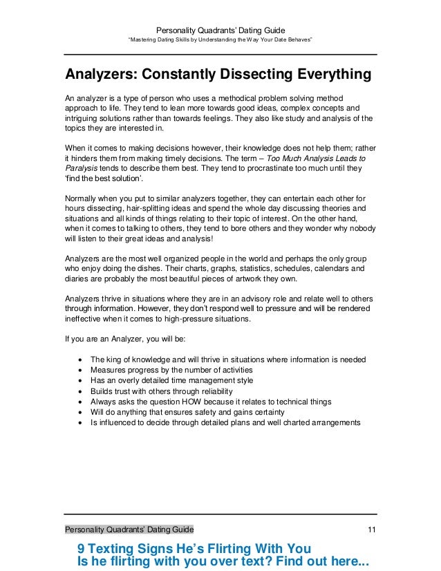 Personality Quadrants Dating Guide | PDF