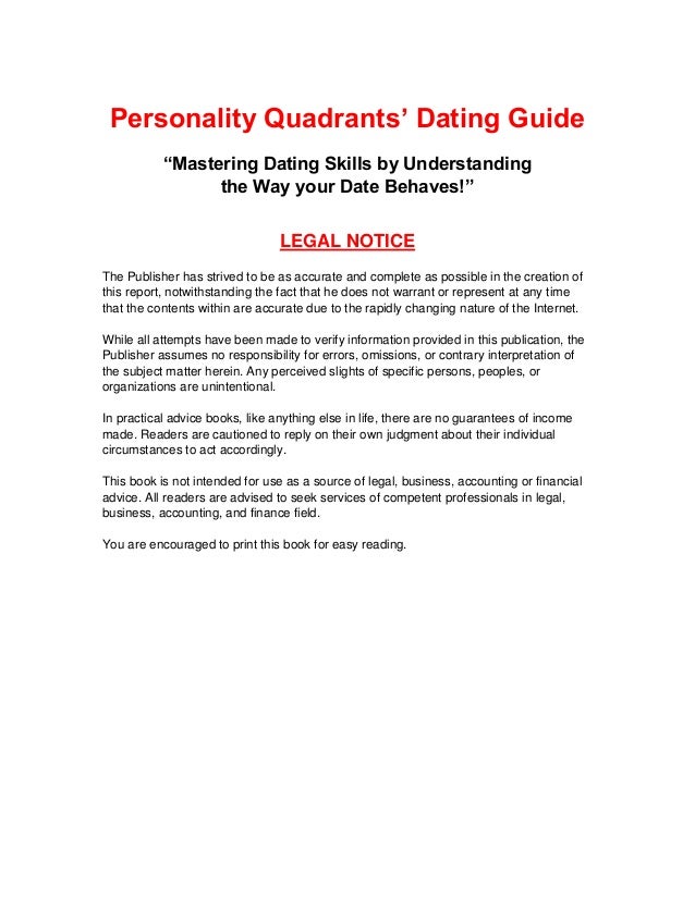 Personality Quadrants Dating Guide | PDF