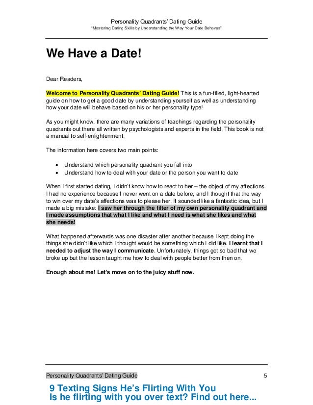 Personality Quadrants Dating Guide | PDF