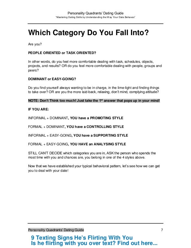 Personality Quadrants Dating Guide | PDF