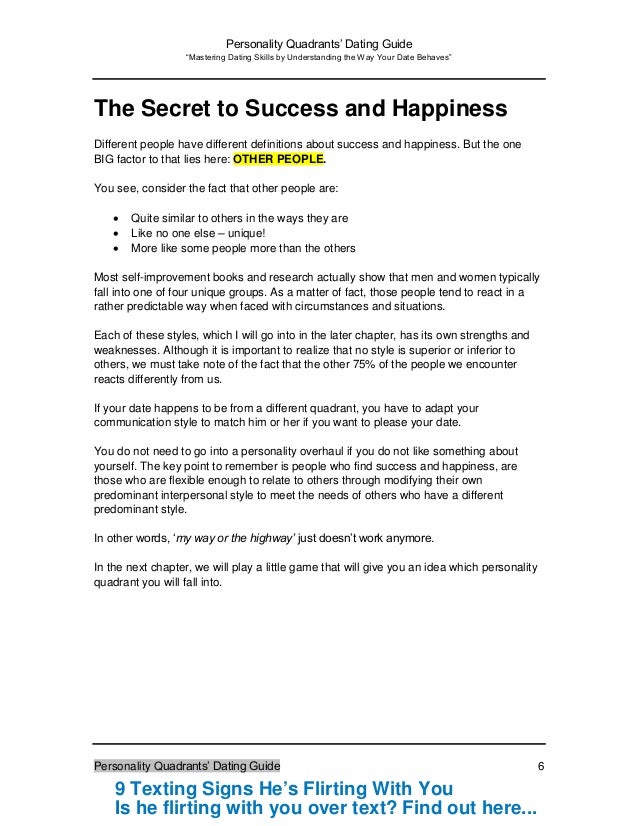 Personality Quadrants Dating Guide | PDF