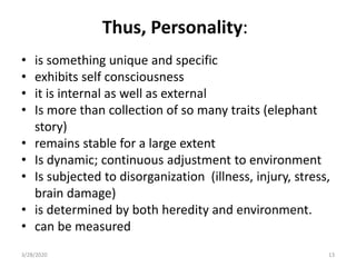 PERSONALITY: HUMAN LIFE AND STYLE FOR BEING | PPT