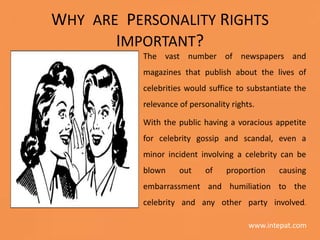 Personality Rights in India | PPTX