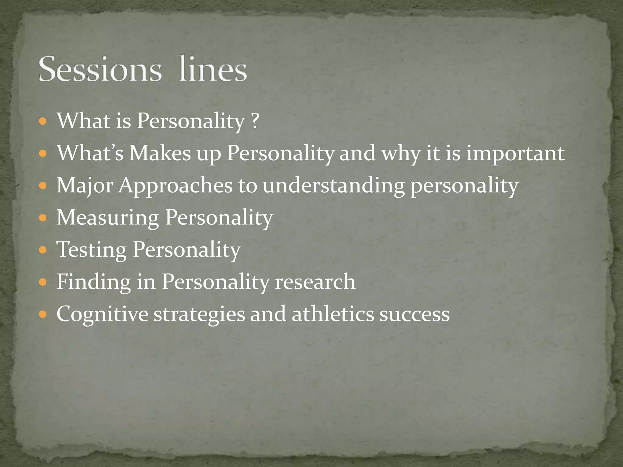 Personality & sports | PPTX