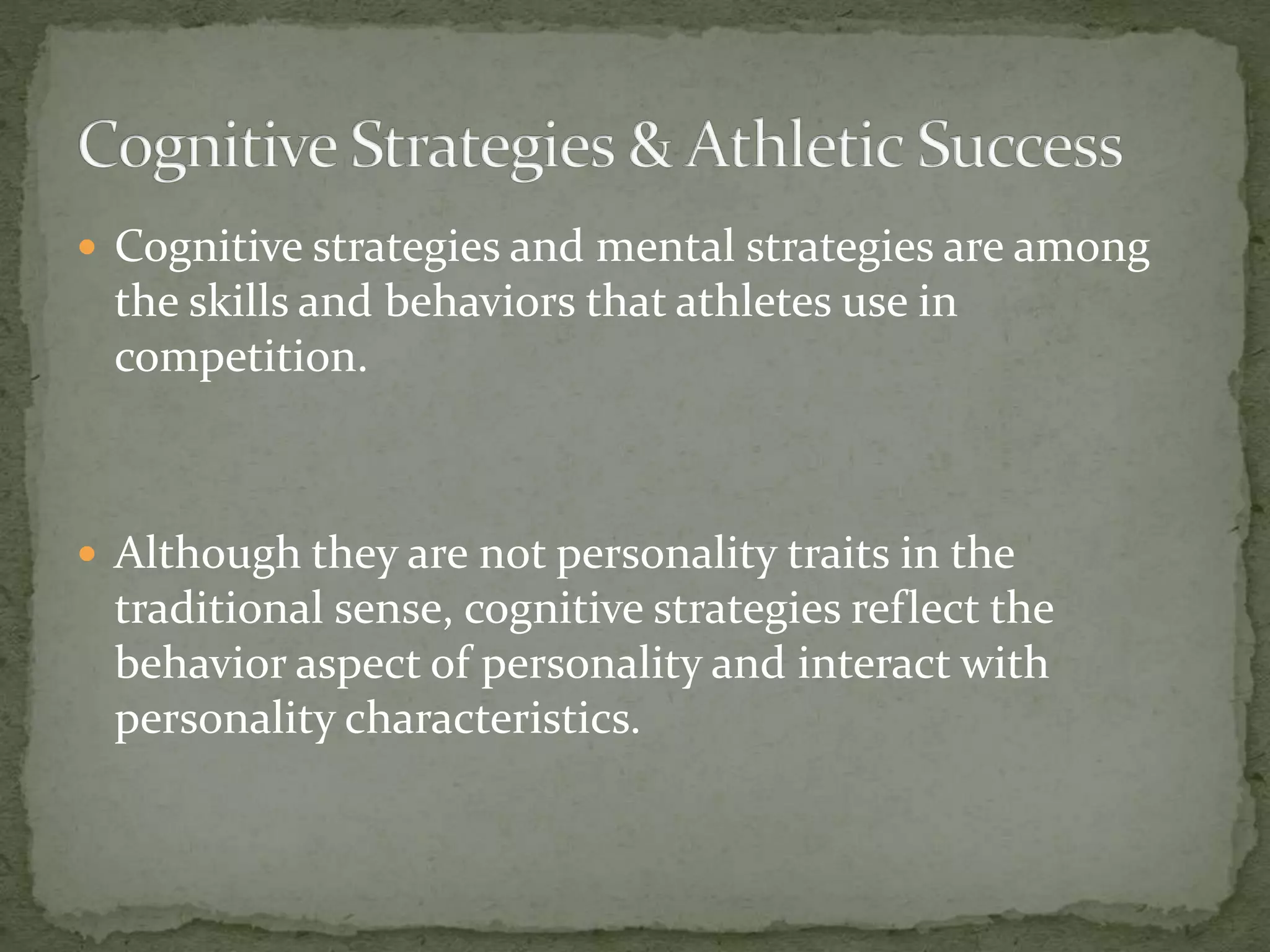 Personality & sports | PPTX