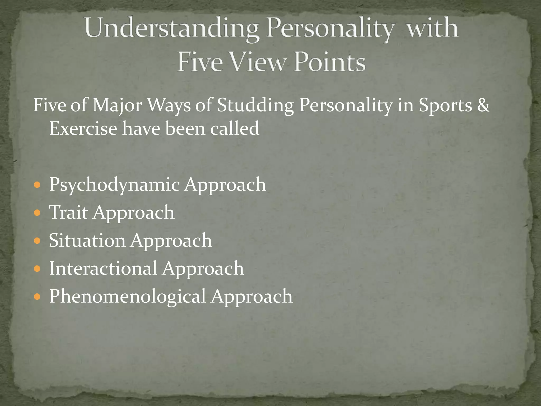 Personality & sports | PPTX