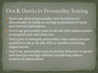 Personality & sports | PPTX