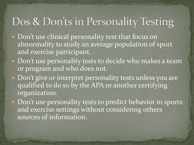 Personality & sports | PPTX