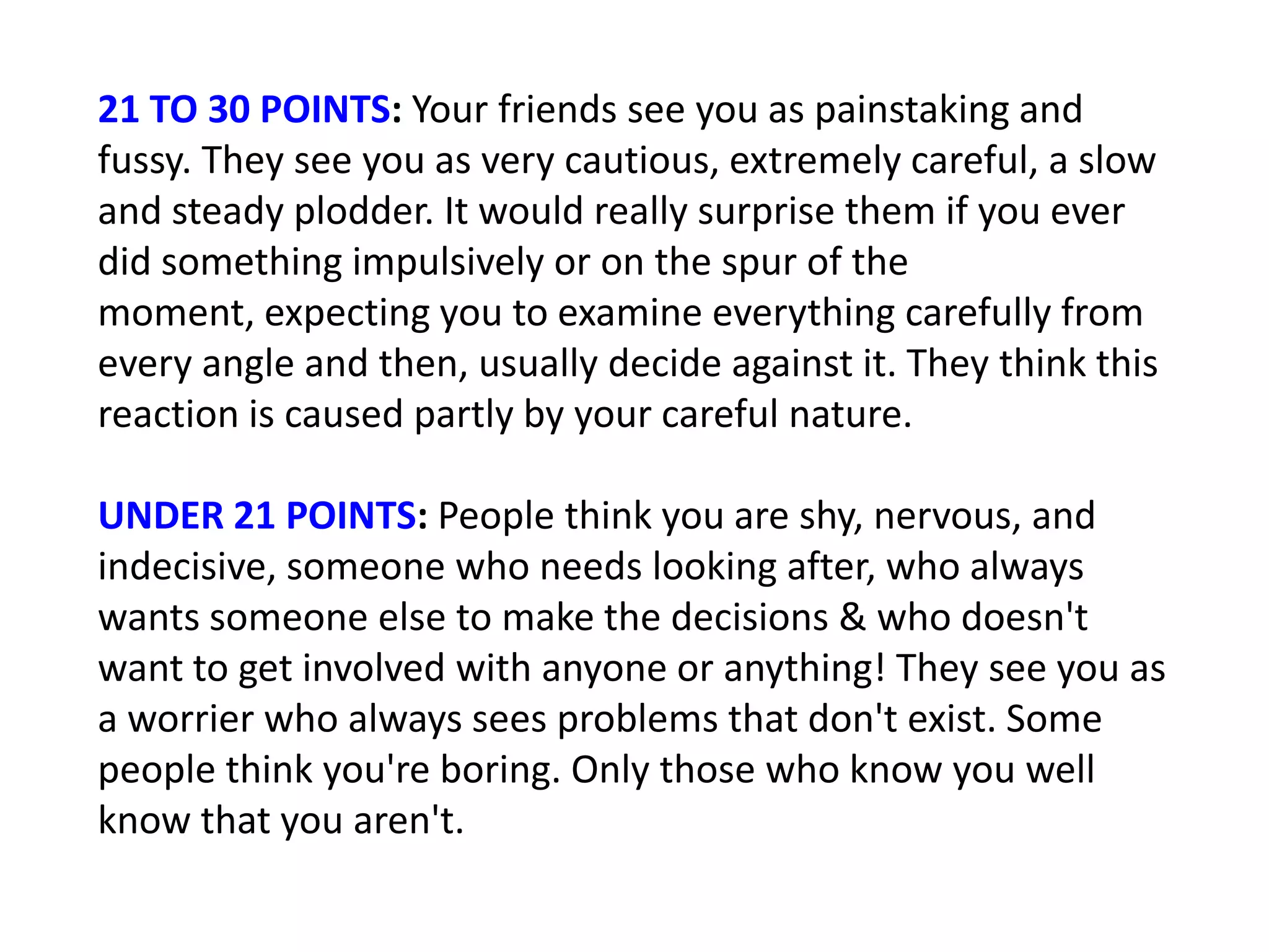 Personality test | PPTX