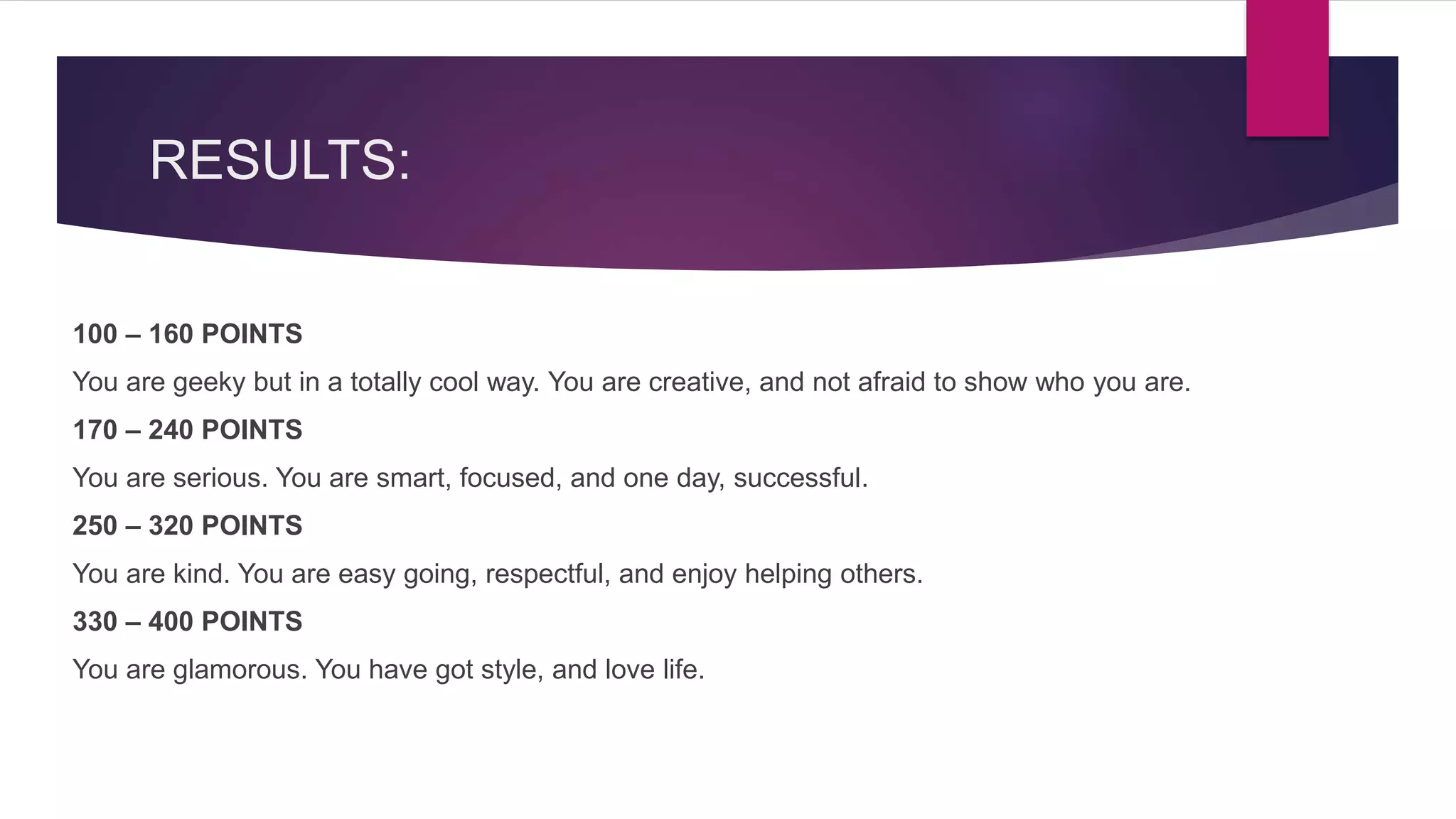 Personality test | PPTX