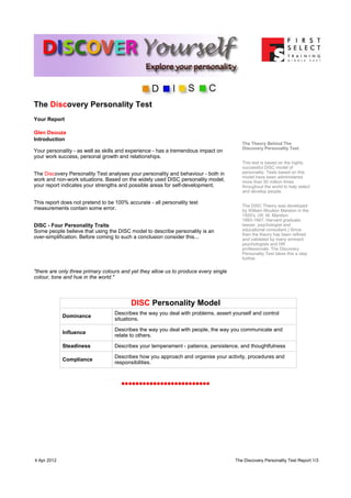 Personality Test Glen | PDF