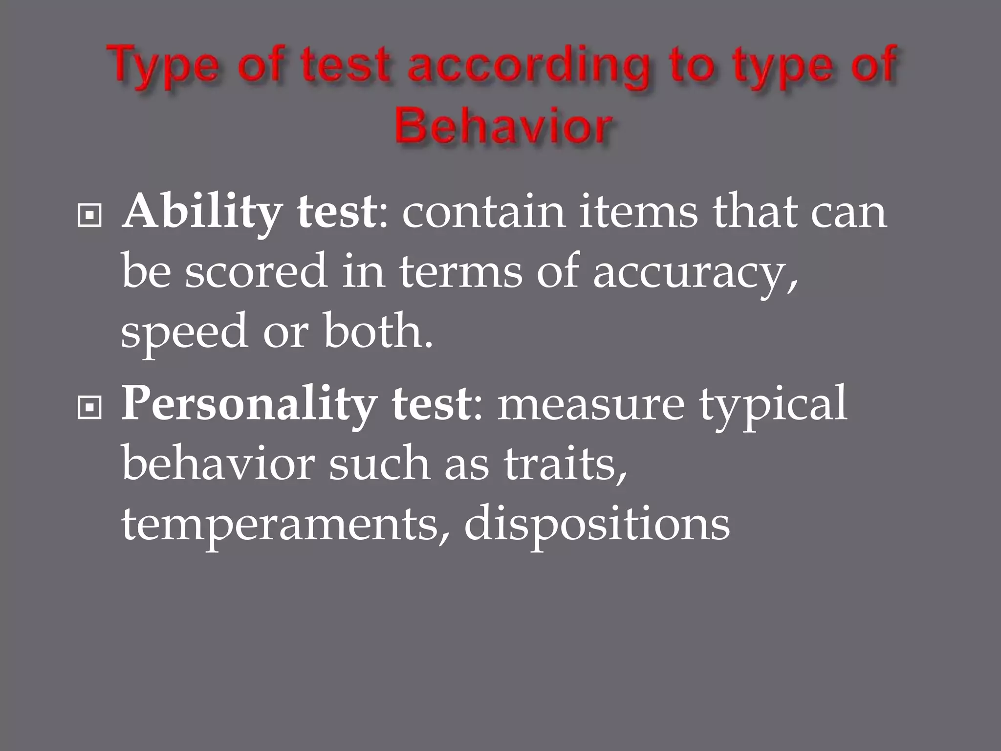 Personality testing | PPTX