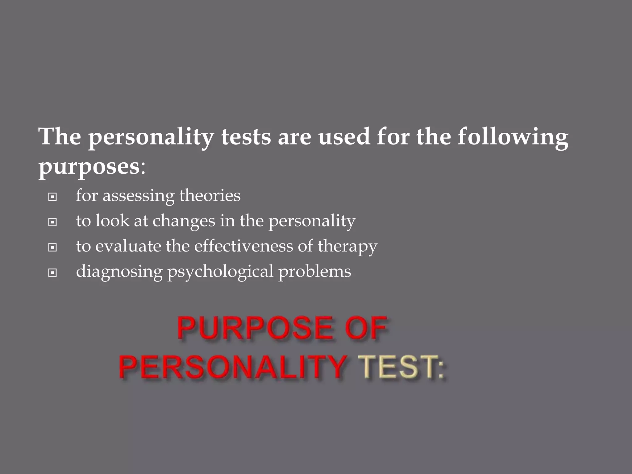 Personality testing | PPTX