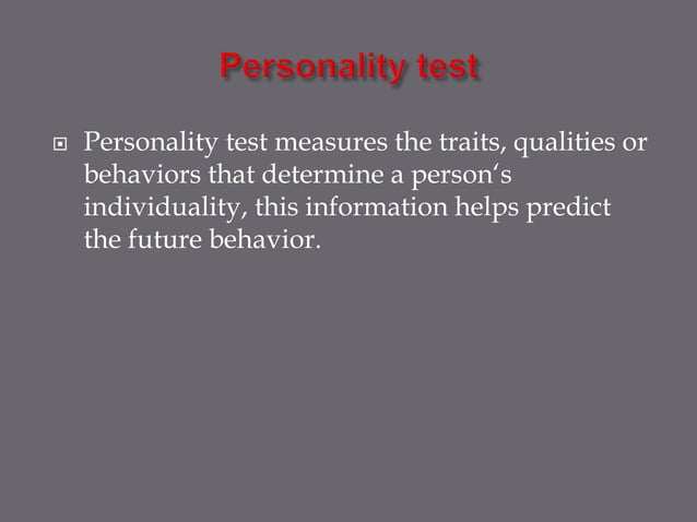 Personality testing | PPTX