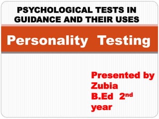 Personality testing | PPTX