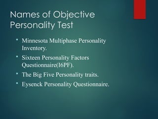 personality tests in psychological testing.pptx