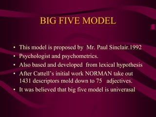 Personality theory-vivek shekhar gaur | PPTX