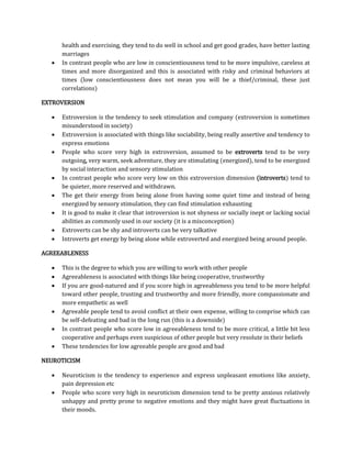 Personality Traits/Personality Traits and Development | PDF