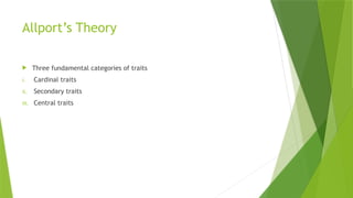 personality traits of psychology in subject | PPT