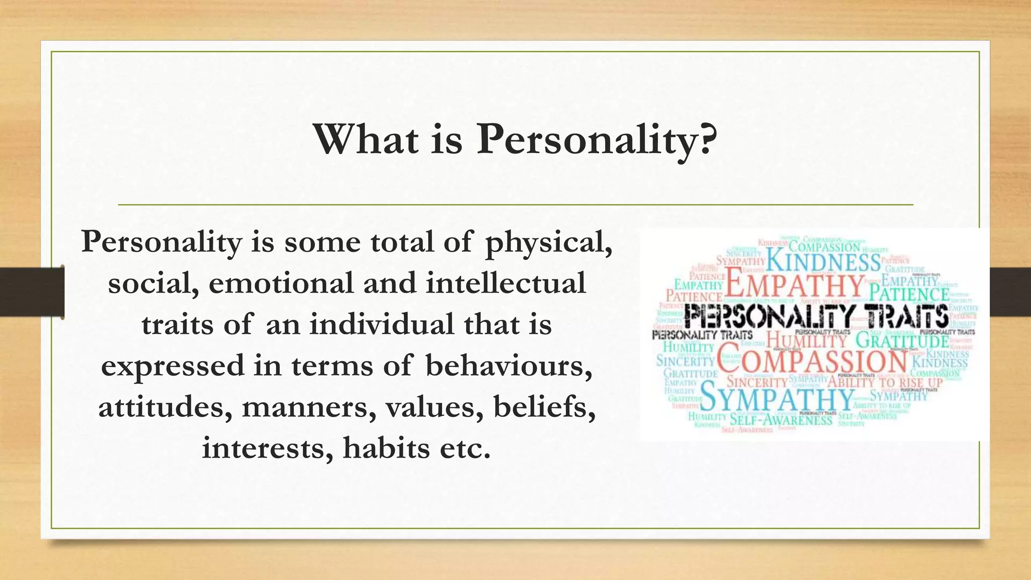 Personality, type and trait theory | PPTX