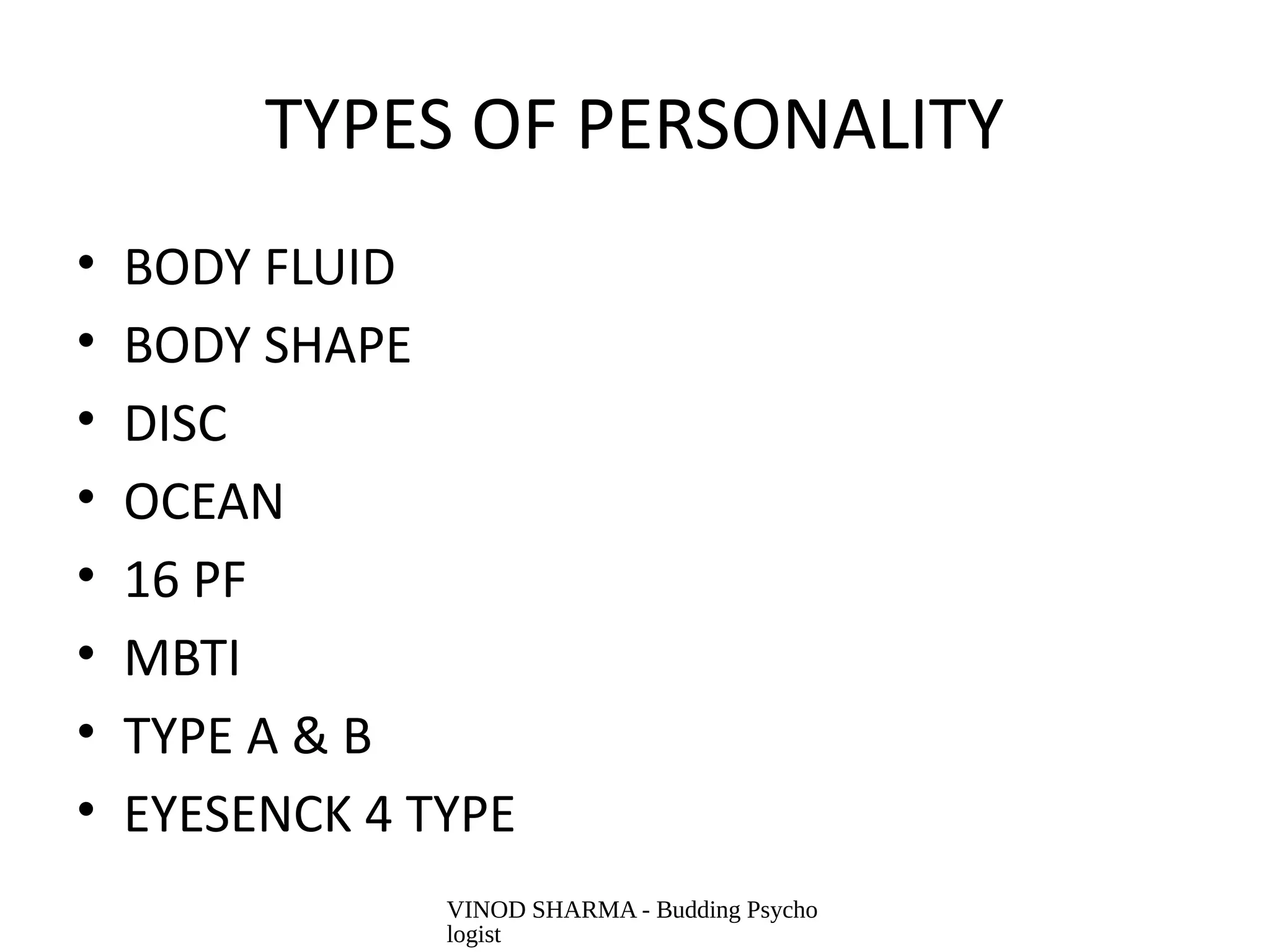 PERSONALITY TYPES of personality in nursing | PPT