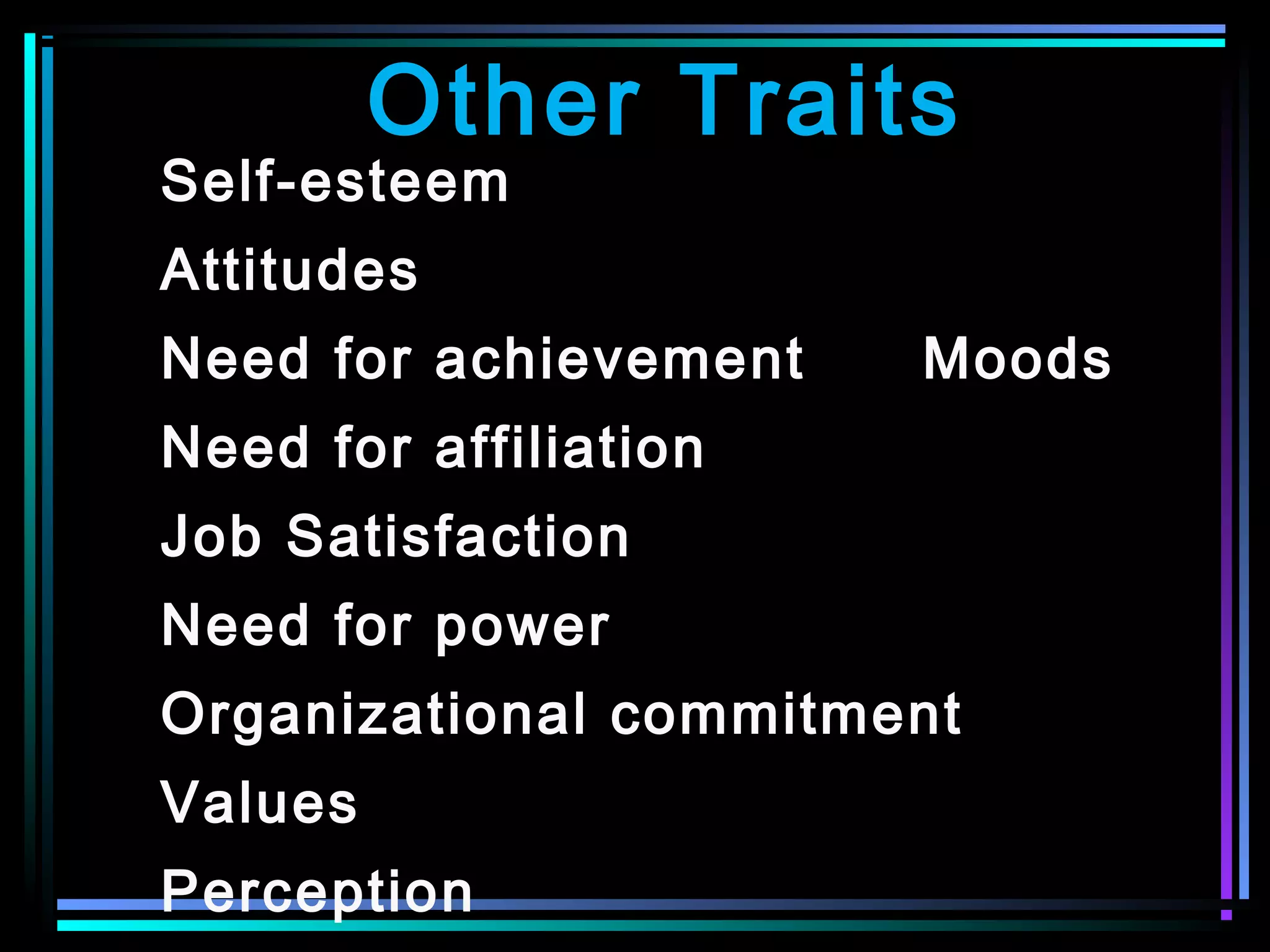 Personality, values, and attitudes | PPT