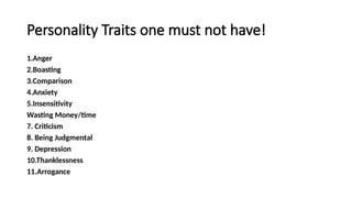 Personality vs Character.presentation how | PPTX