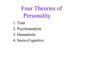 Personality With Theories {Lecture Notes} | PDF