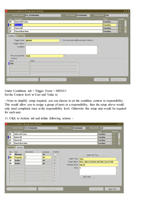 Personalization select all record from menu for manage buyer work load ...